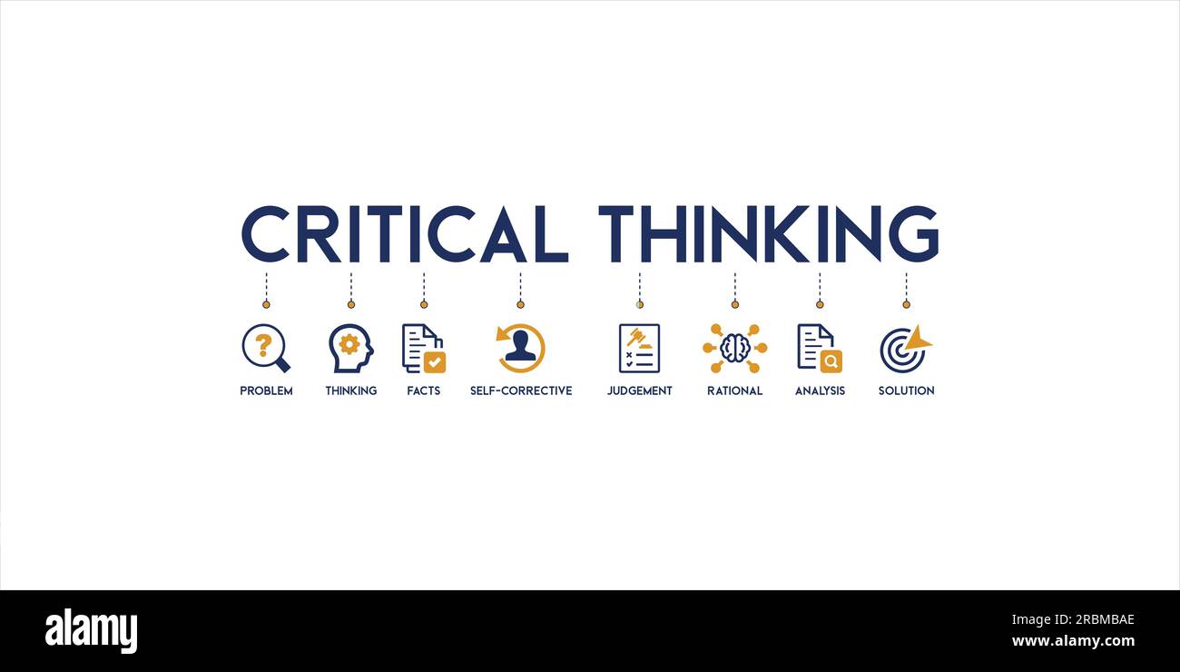 Critical thinking banner web icon vector illustration concept for the ...