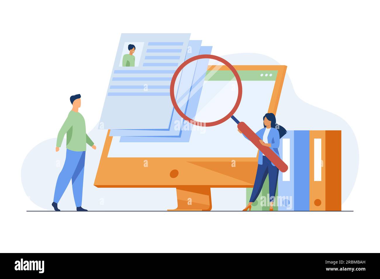 Employer looking worker resume Cut Out Stock Images & Pictures - Alamy