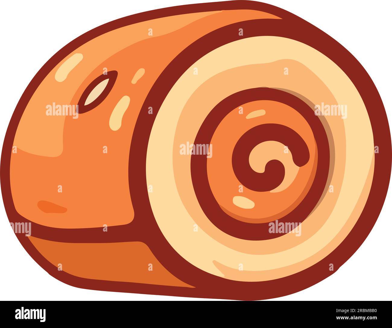 sweet baked roll vector isolated on white background Stock Vector Image ...