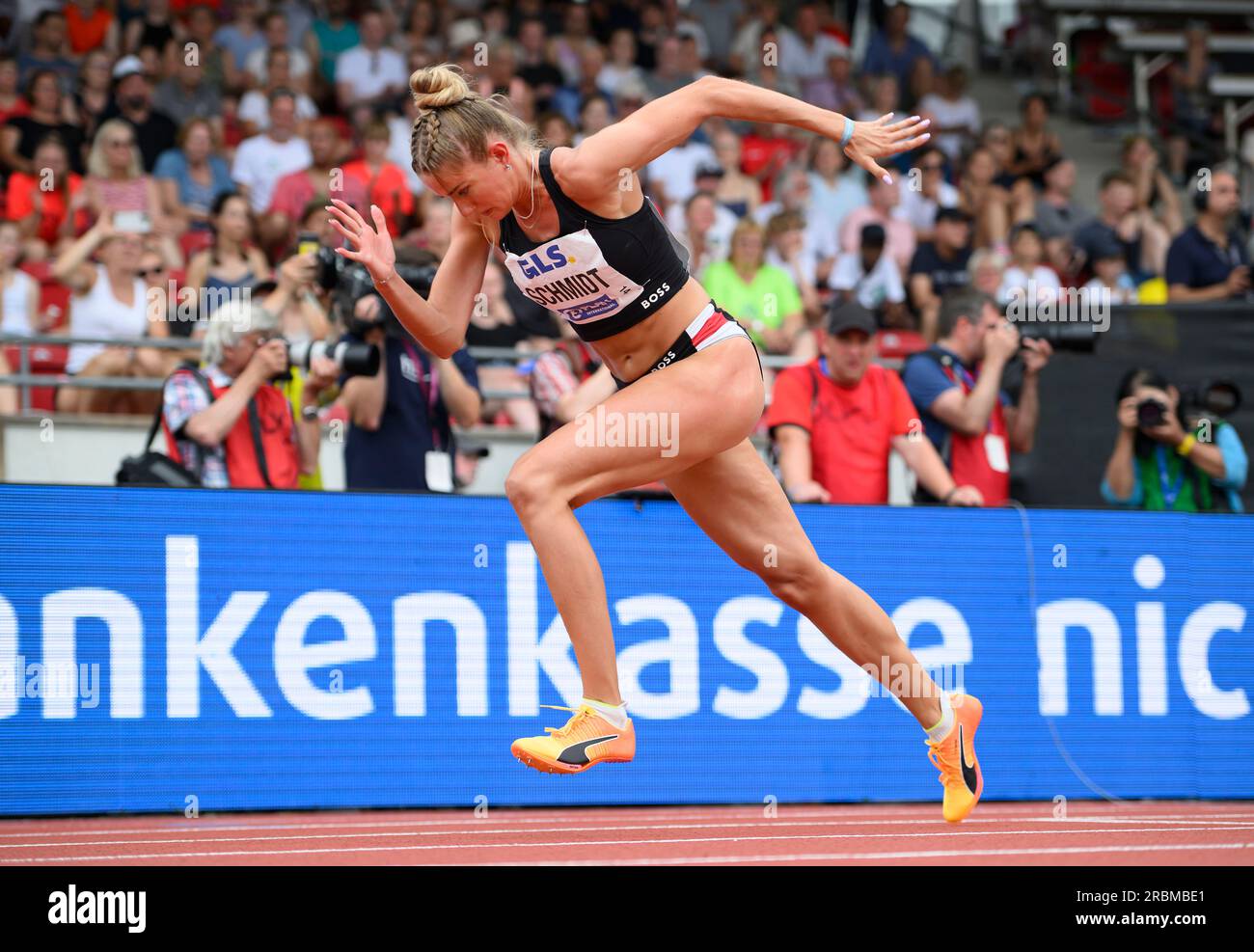 Alica SCHMIDT (SCC Berlin) action, start, final 400m women, on July 9th ...