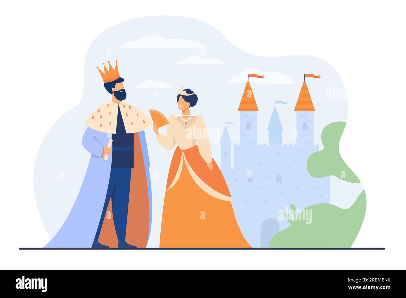 Illustration king in front Stock Vector Images - Alamy