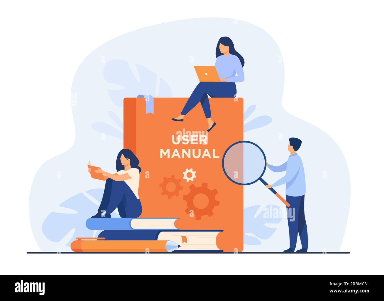 Reading instructions cartoon hi-res stock photography and images - Alamy