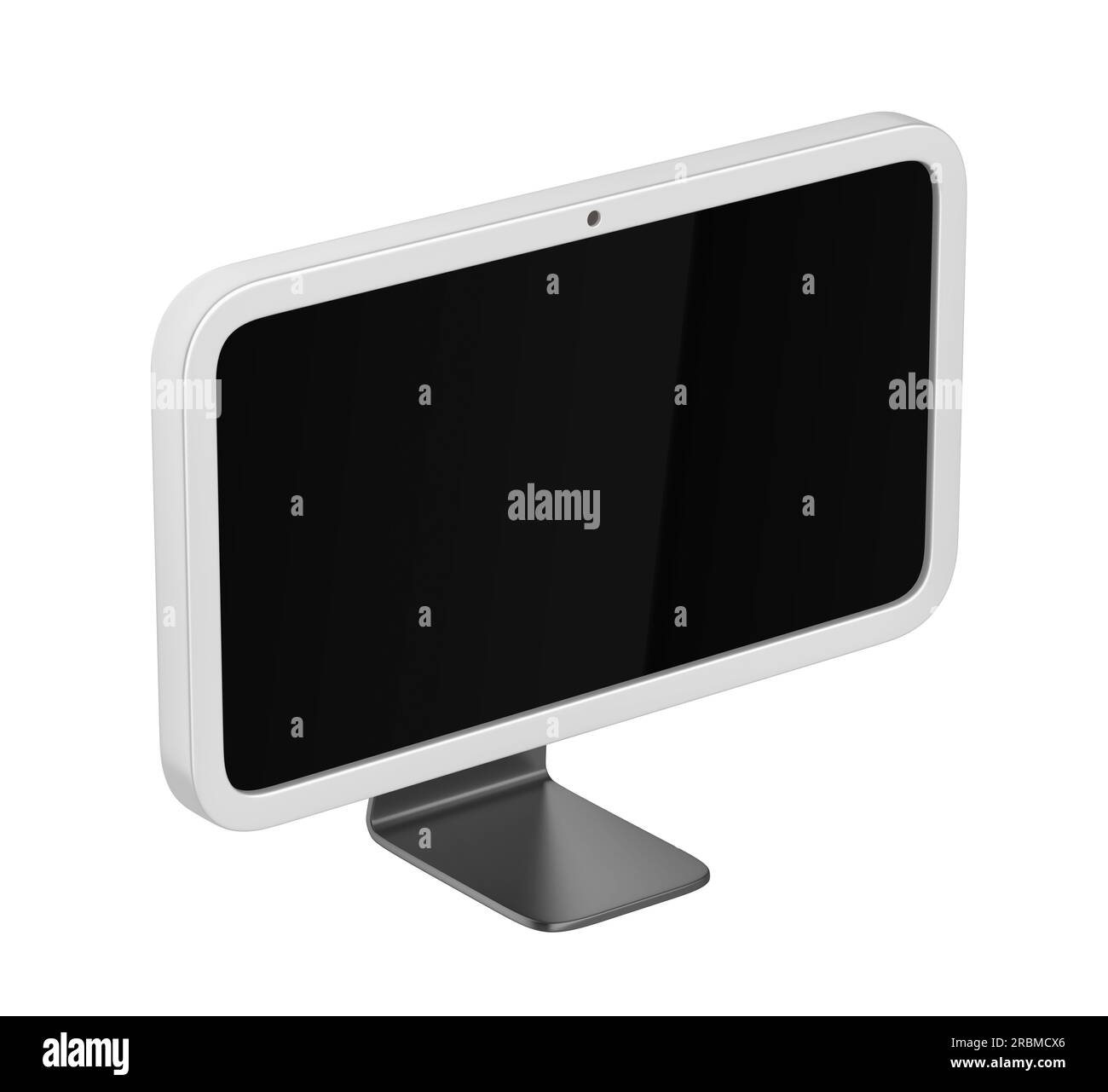 Simple widescreen computer monitor on white background Stock Photo - Alamy