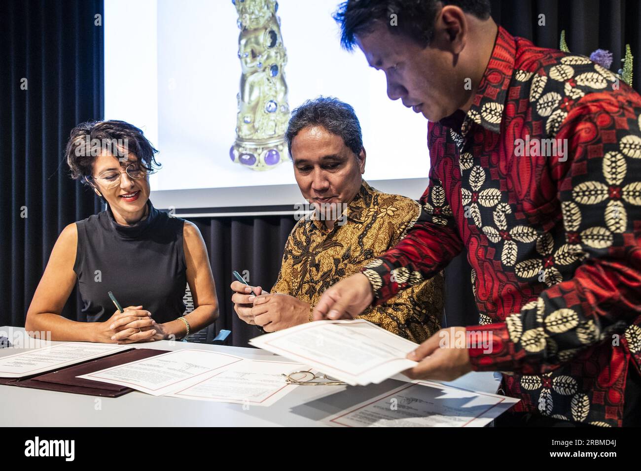 LEAD - Gunay Uslu, State Secretary for Culture and Media, during the transfer of cultural ...