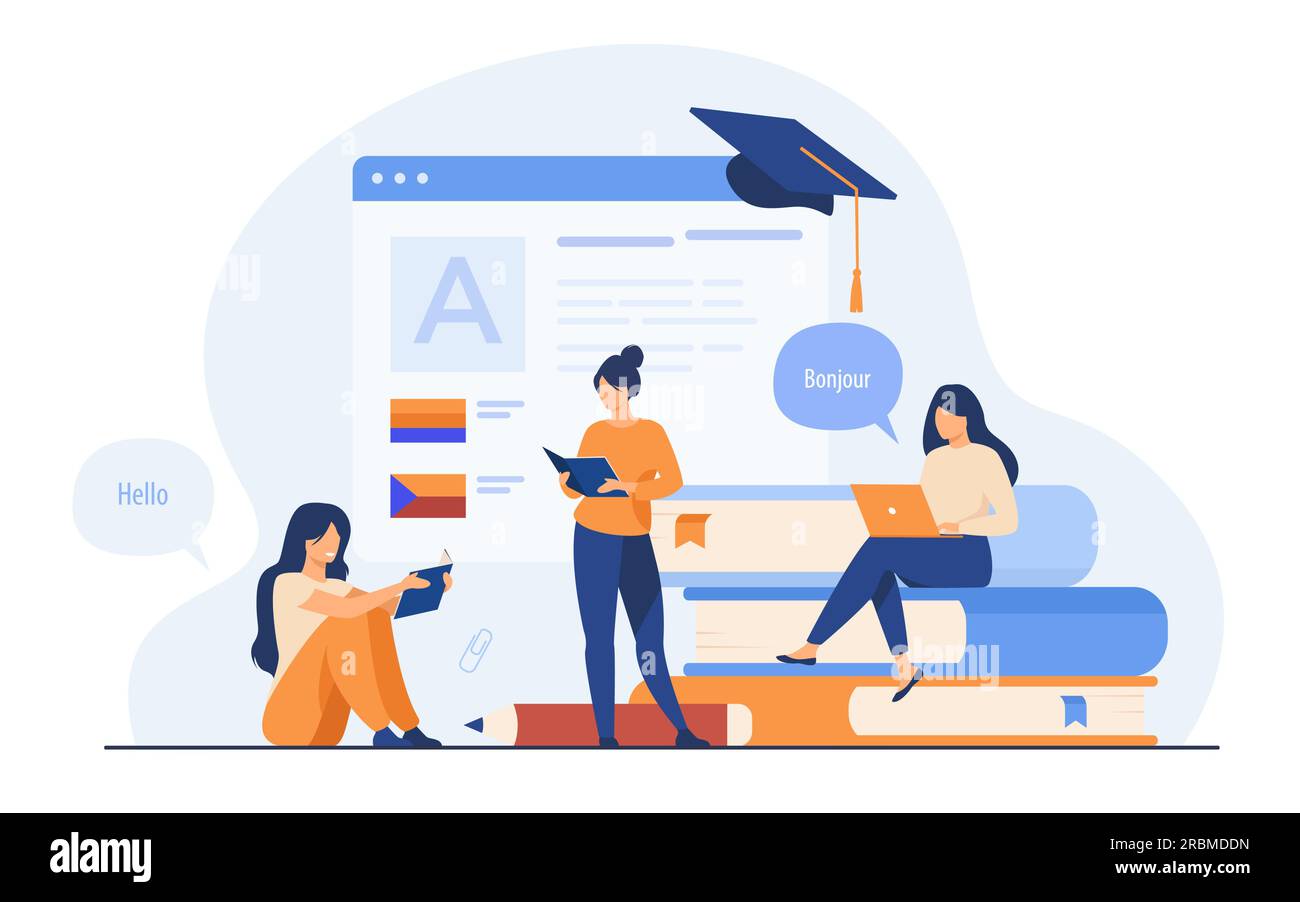 Female student learning computer language Stock Vector Images - Alamy