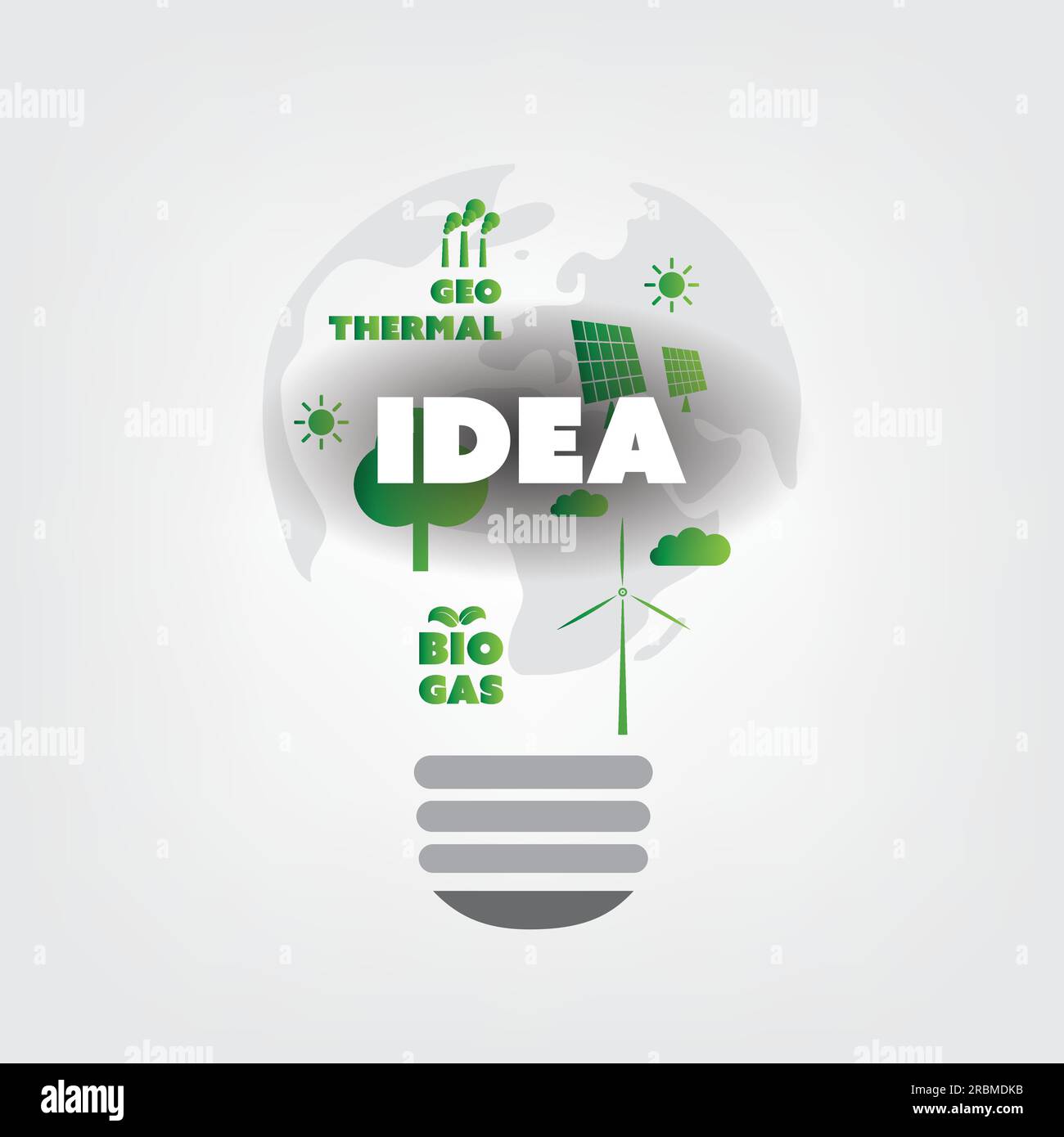 Think Green - Eco Friendly Ideas In a Light Bulb Symbol - Concept ...