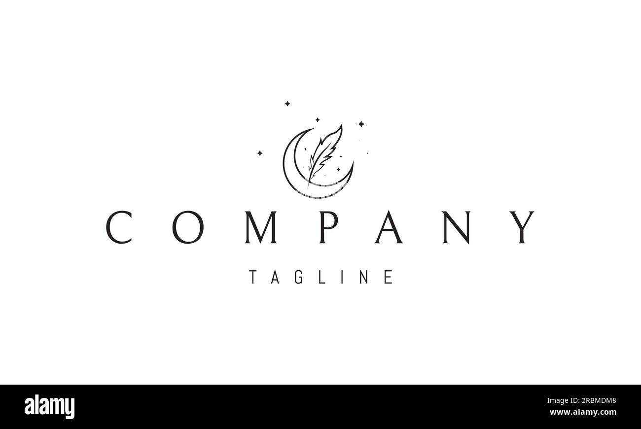 Vector logo on which an abstract image of an ink pen against the ...