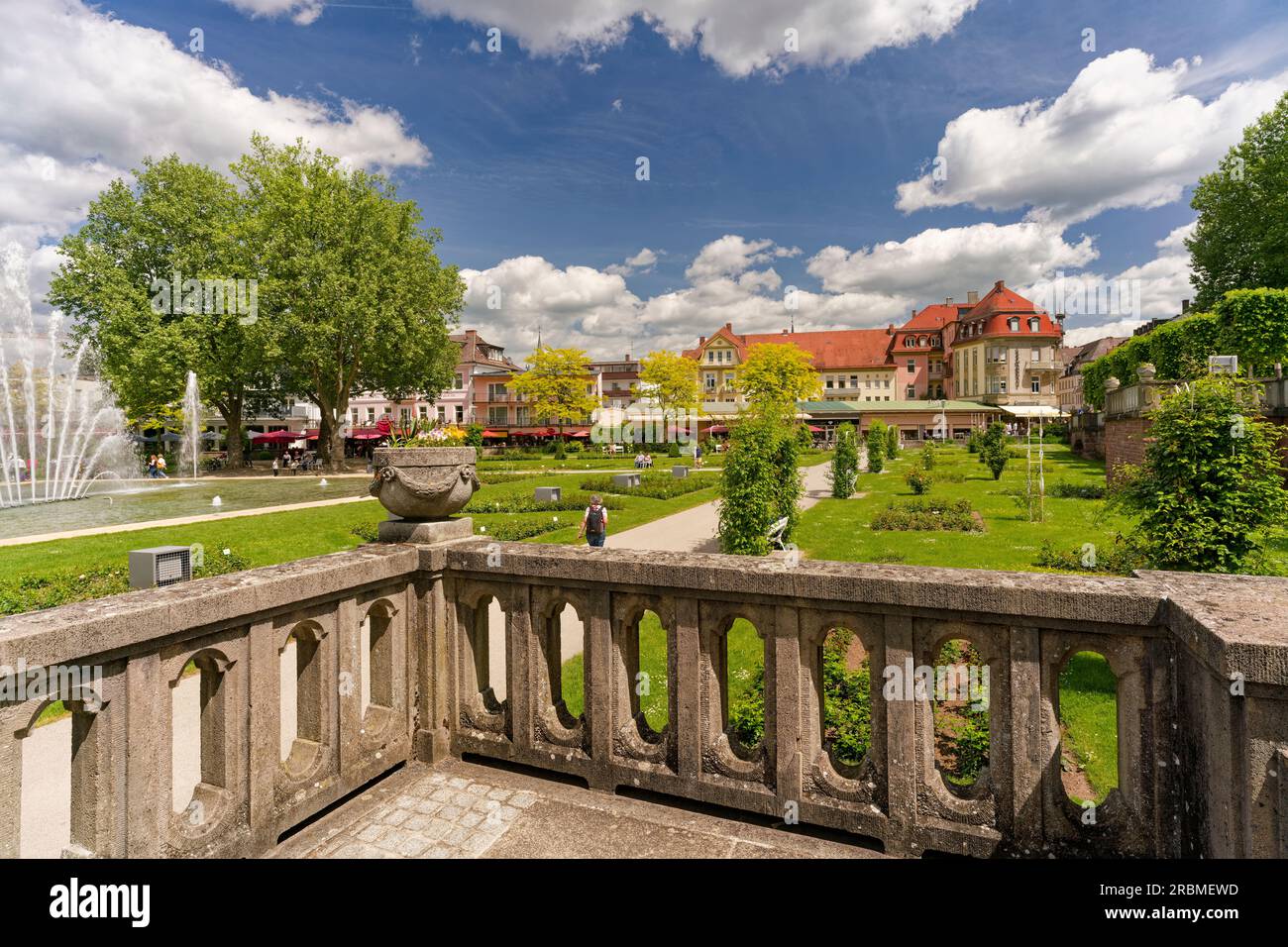 Spa park and rose garden in the state spa of Bad Kissingen, Lower ...