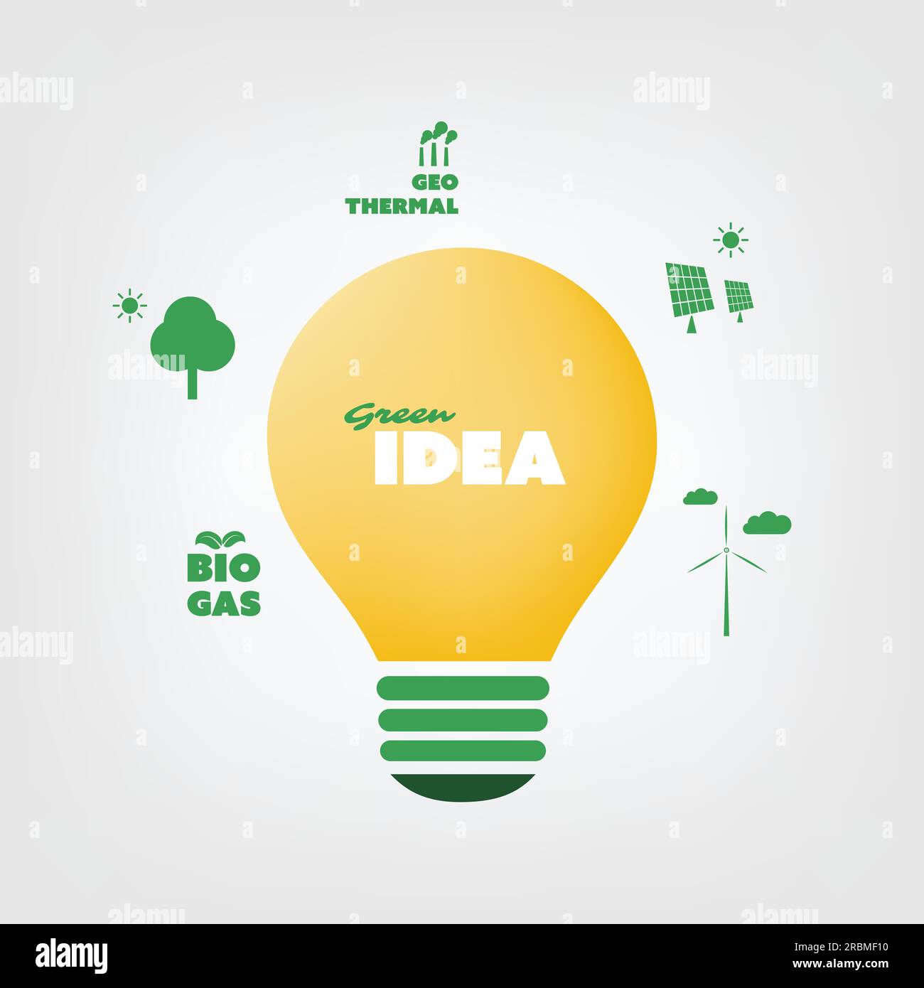 Think Green - Eco Friendly Ideas In The Light Bulb Symbol - Background ...