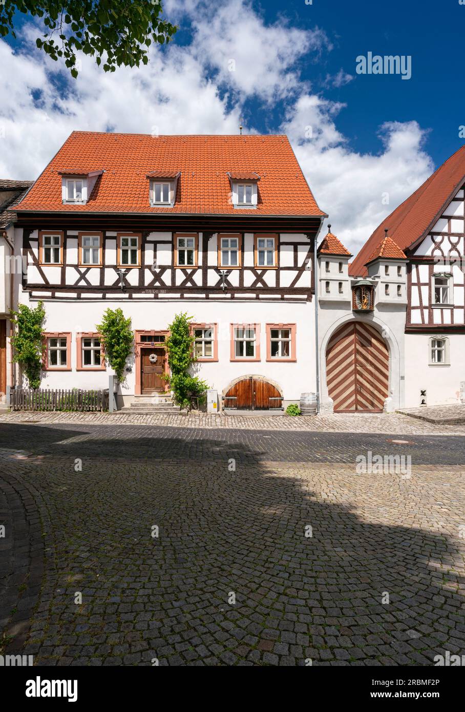 Historic, listed old town of Münnerstadt, Lower Franconia, Bavaria ...