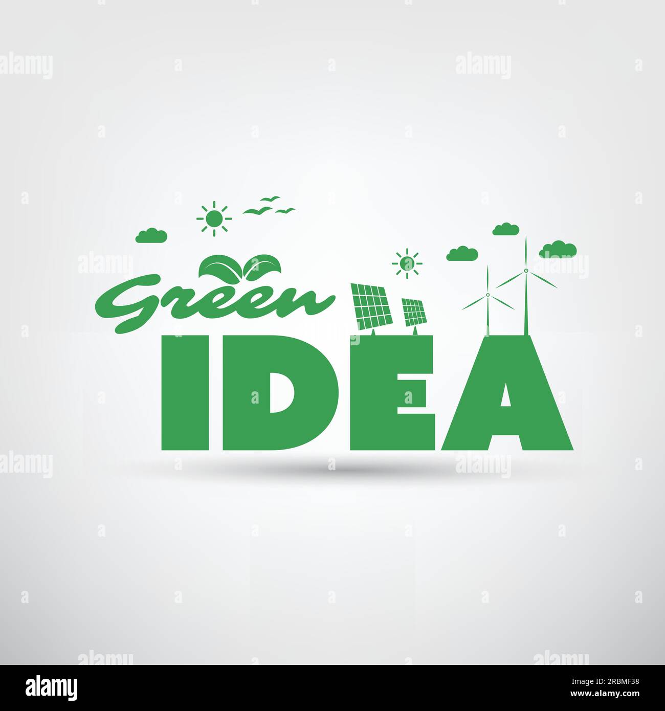 Green Idea Label with Eco Icons Stock Vector Image & Art - Alamy