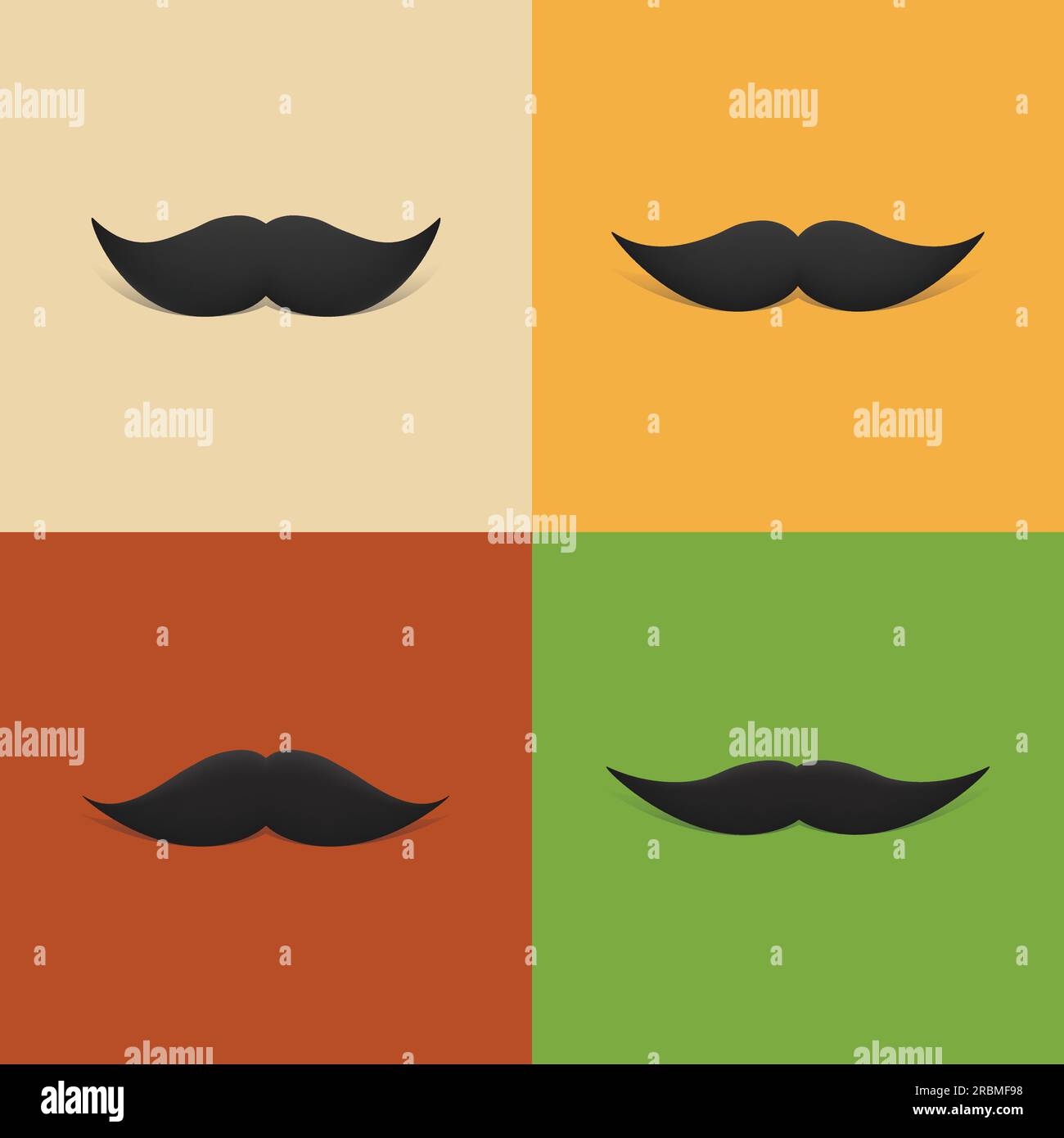 Vintage Mustache Designs With Shadows Stock Vector Image & Art - Alamy