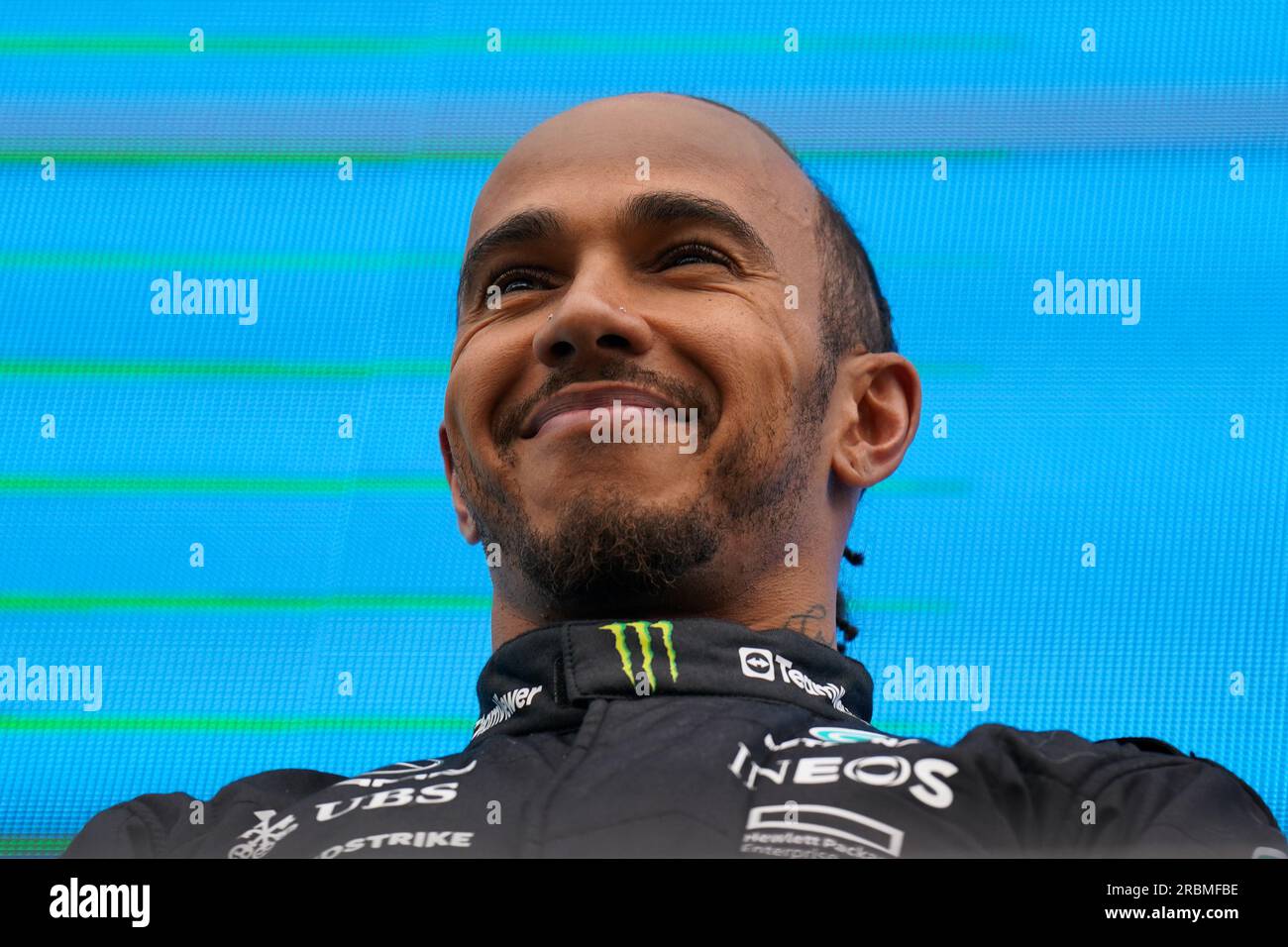 Lewis Hamilton 44 (GBR), Mercedes AMG Petronas W14 podium during the ...