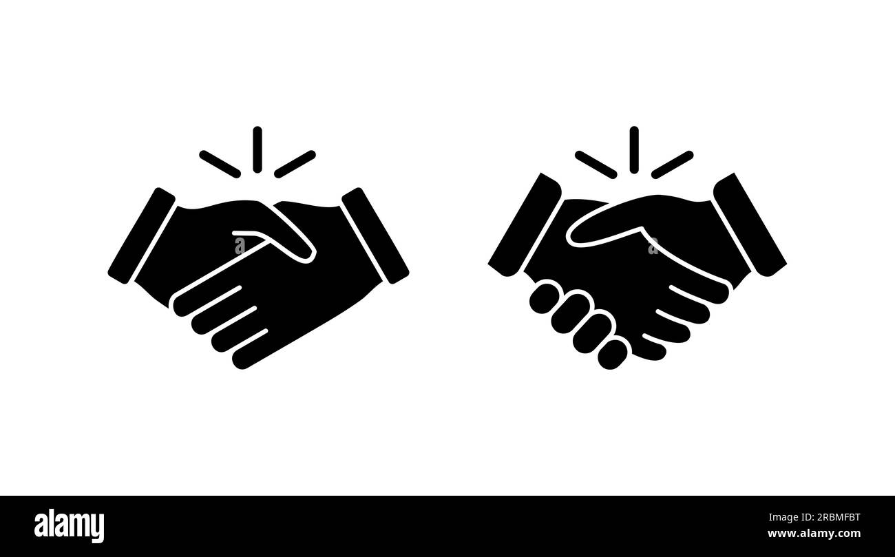 Hand shake icon vector. business handshake. contract agreement ...