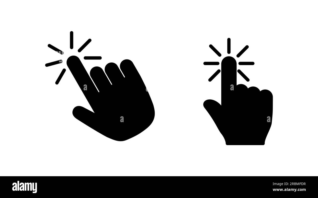 hand click icon vector. clicking finger icon. pointer icon Stock Vector ...