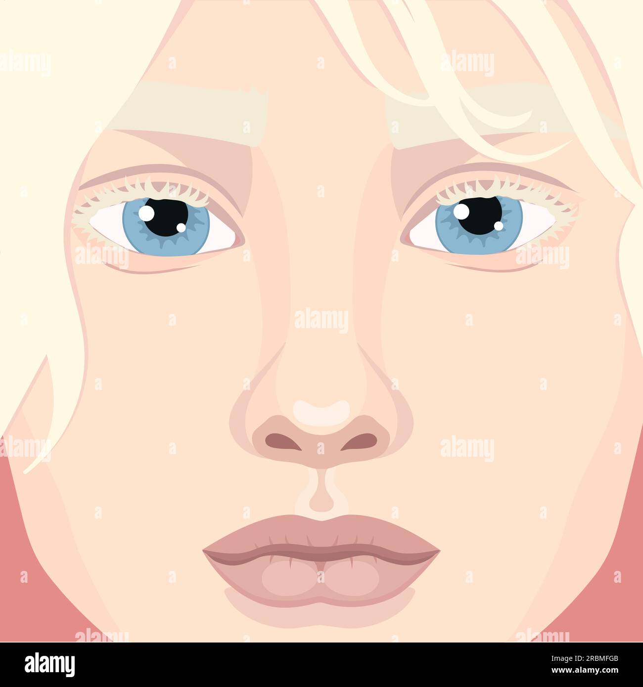 Beautiful albino girl face close up. Woman with blondie hair and ...