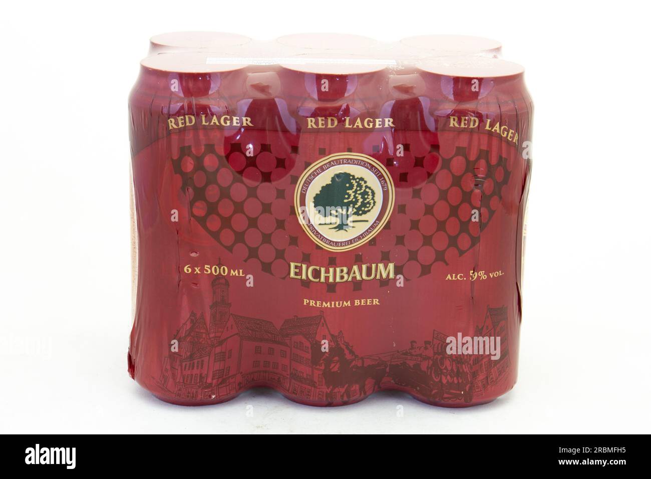 Johannesburg, South Africa - Eichbaum beer isolated on a clear ...