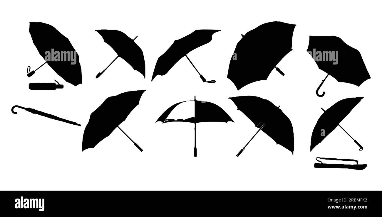 Umbrella silhouette , Black umbrella isolated on white background Stock ...