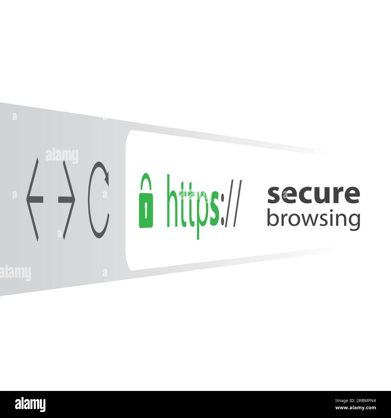 3d Browser Address Bar Showing Protocol Secure Browsing And