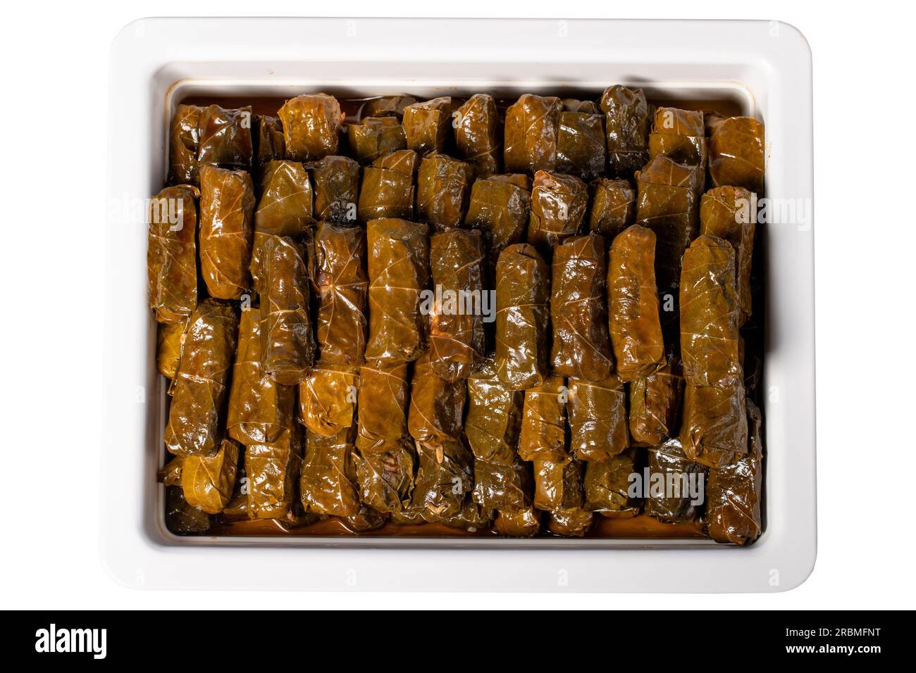 Stuffed grape leaves isolated on white background. Turkish cuisine ...