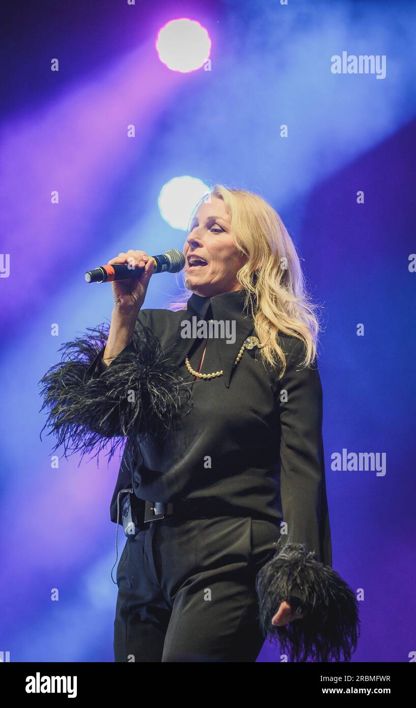 The Music in The Park event at Worden Park, Leyland. Bananarama's Sara ...