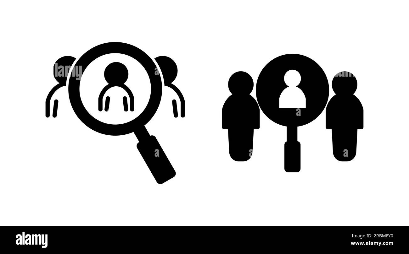 Hiring icon vector. search job vacancy icon. magnifying glass looking ...