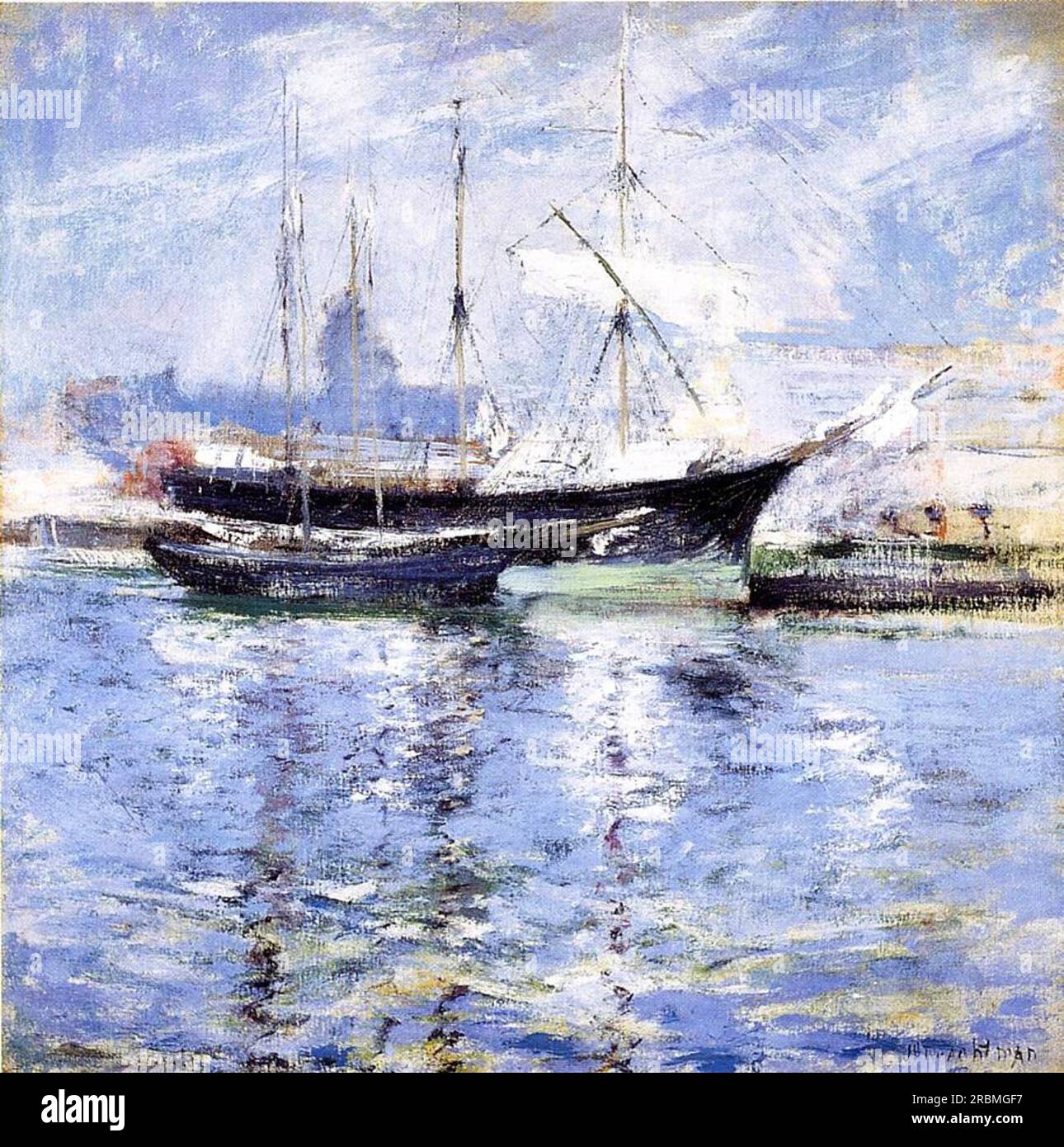 Bark and Schooner (also known as An Italian Barque) 1901 by John Henry ...