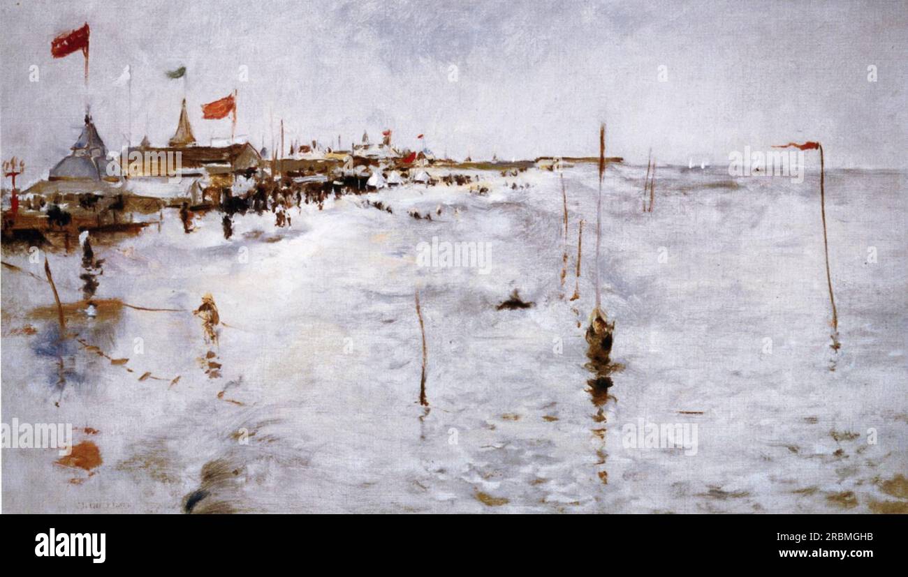 Coney Island From Brighton Pier 1880 by John Henry Twachtman Stock ...