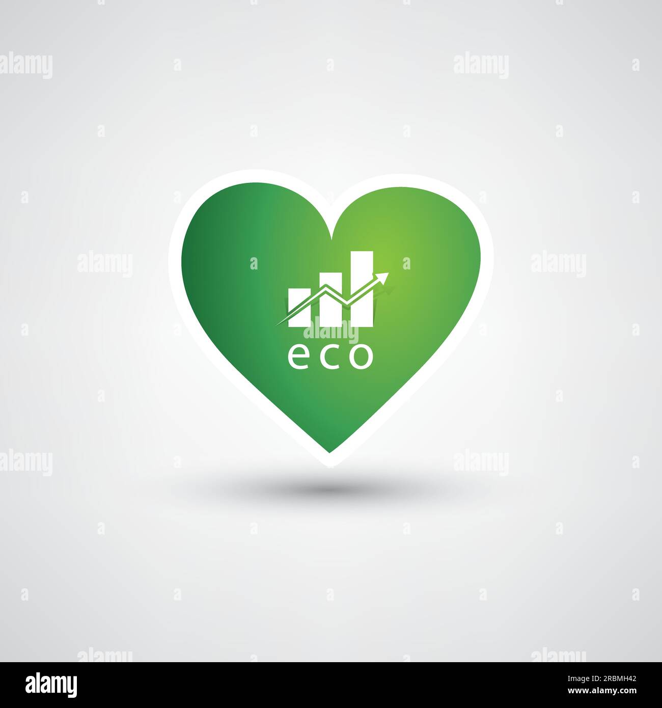 Love Green - Design Concept With Heart Shape and Bar Chart Inside Stock ...