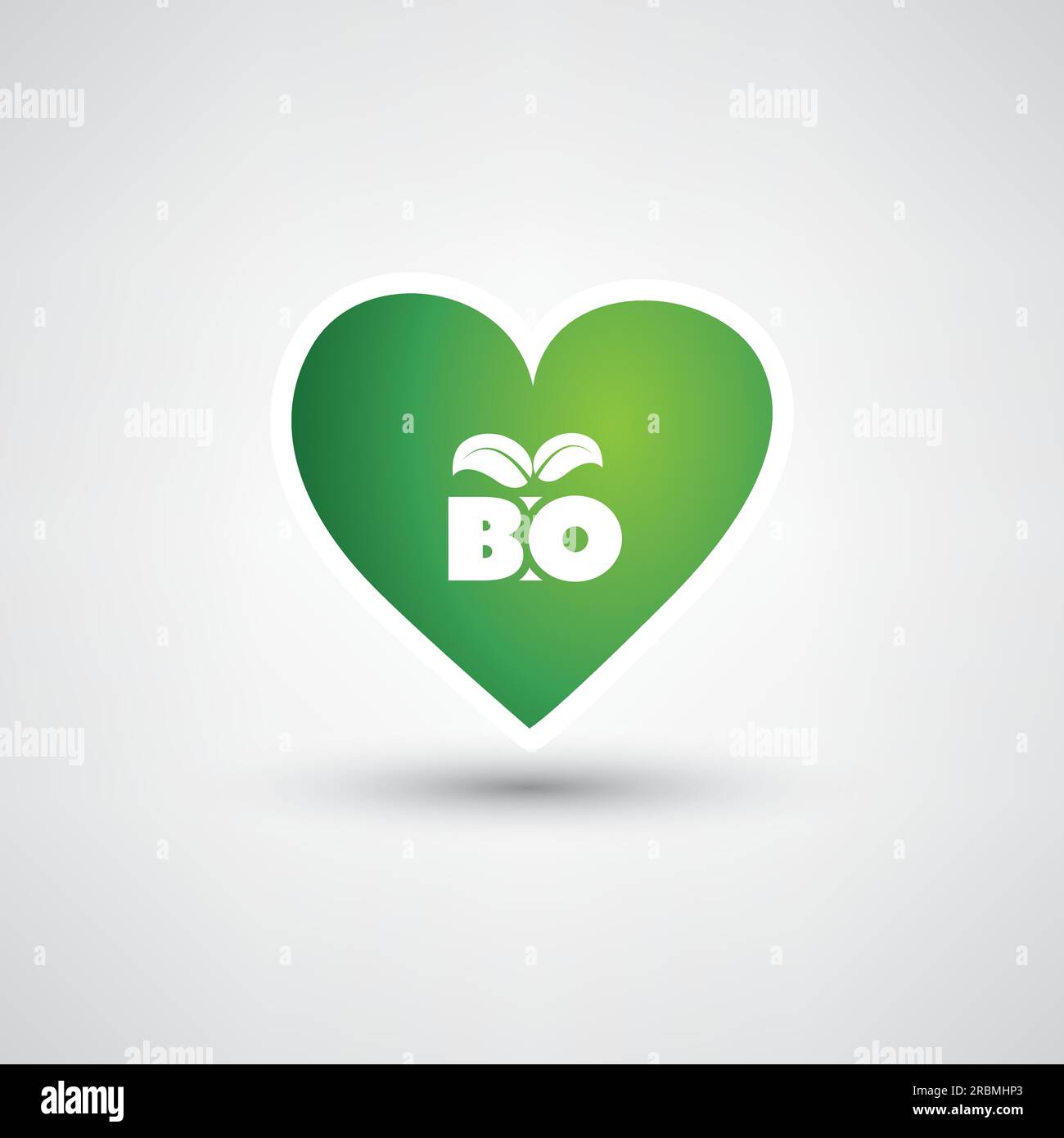 Love Green - Design Concept with Heart Shaped Bio Label Stock Vector ...