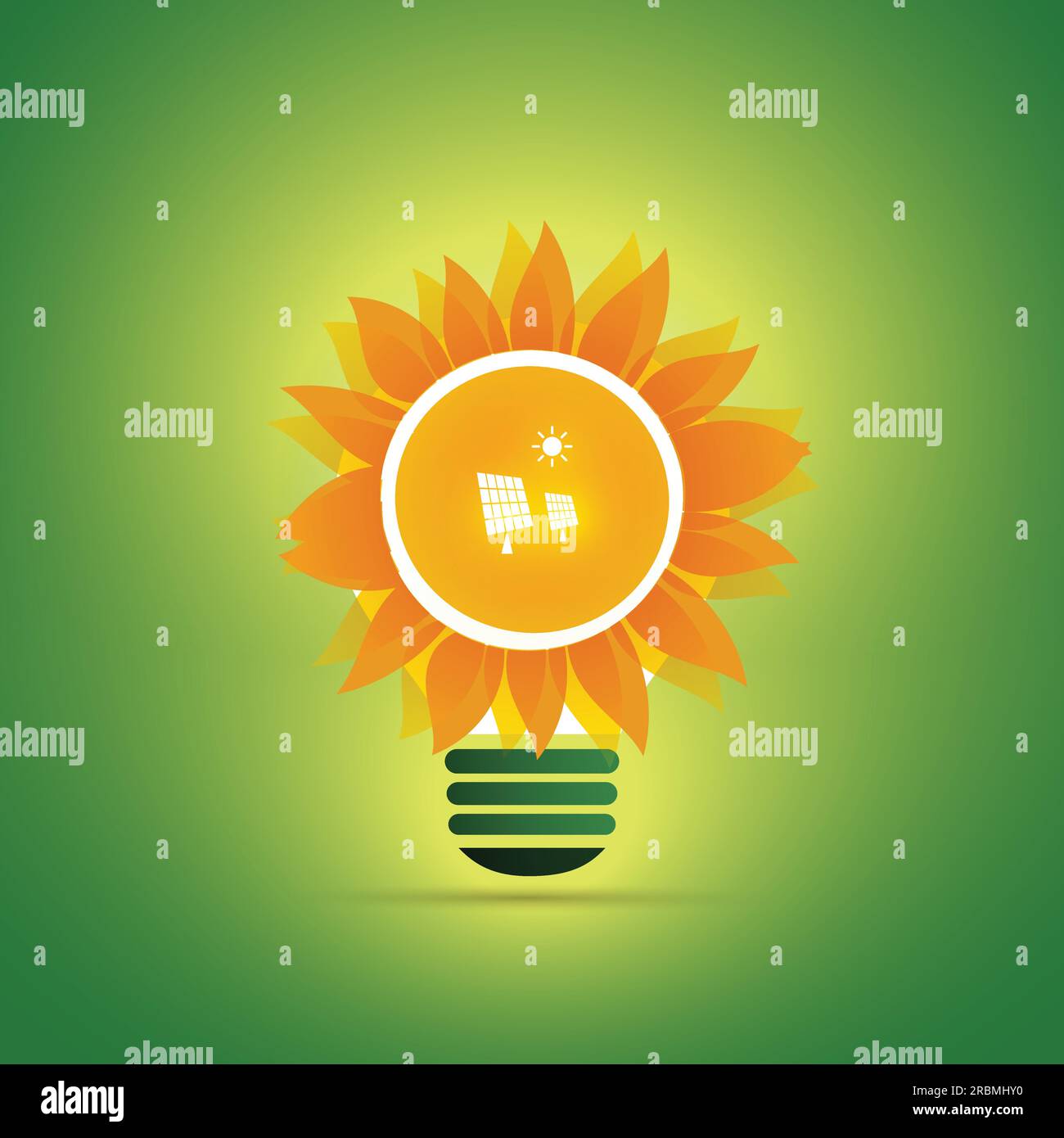 Solar Energy Concept Design - Bulb Icon Stock Vector Image & Art - Alamy
