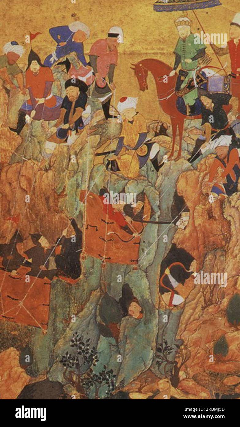 Timur's army attacks the survivors of the town of Nerges, in Georgia by ...