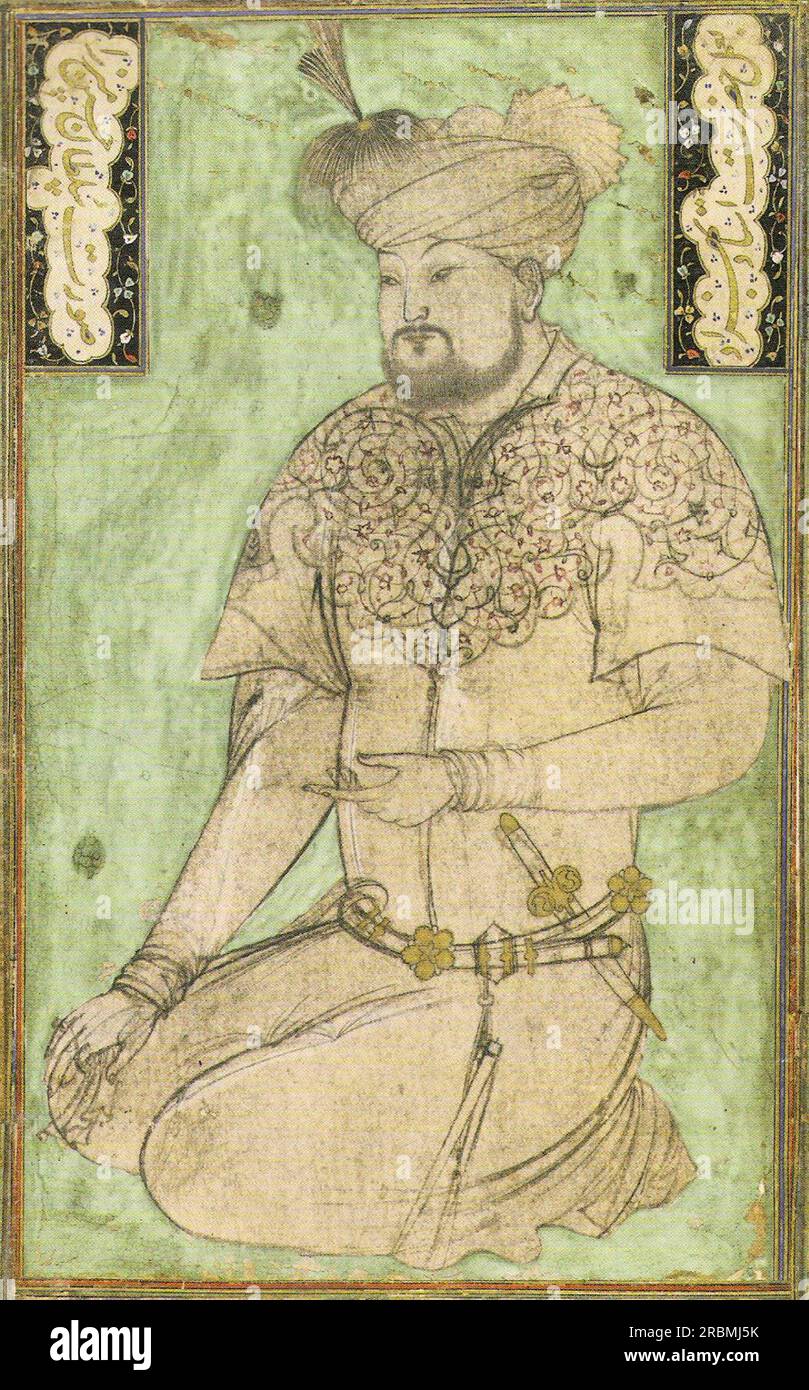 Portrait of Sultan Husayn Mirza Bayqara at the Age of About 50 Years ...