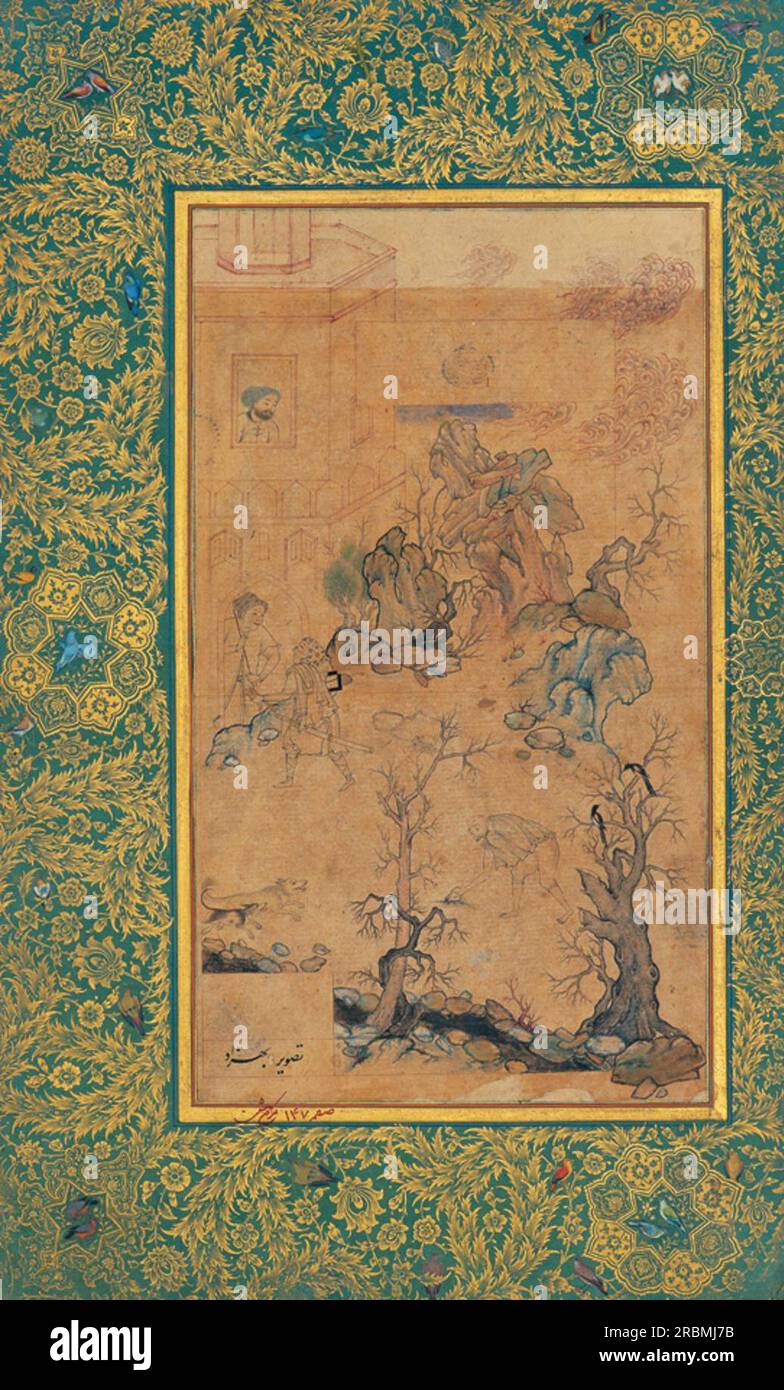 A Line from Moraqqa’-e Golshan p.147 by Kamal ud-Din Behzad Stock Photo ...