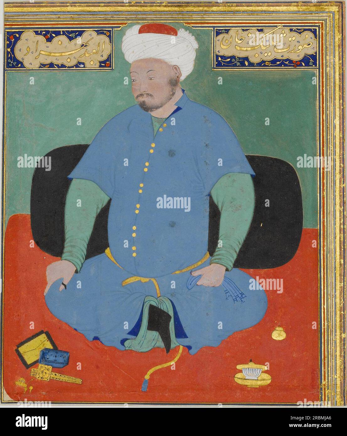 Portrait of Muhammad Shaybani 1507 by Kamal ud-Din Behzad Stock Photo ...