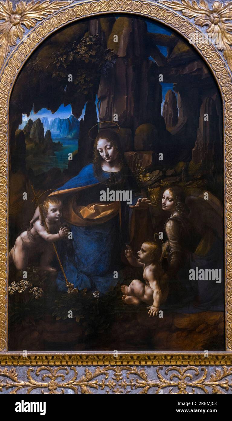 The Virgin of the Rocks, Leonardo da Vinci, circa 1491-1508 Stock Photo ...