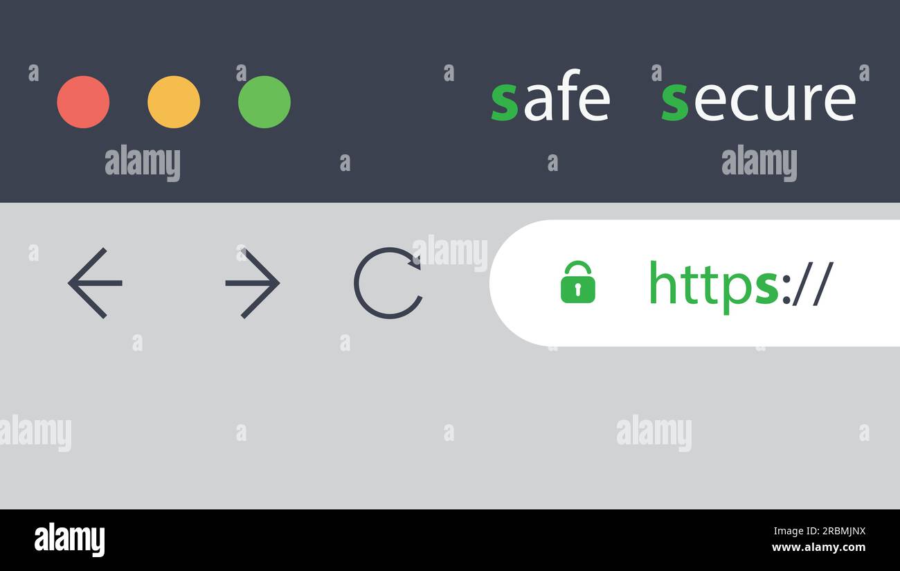 Browser Address Bar Showing Mandatory HTTPS Protocol - Secure Web Browsing and Connections Trend ...