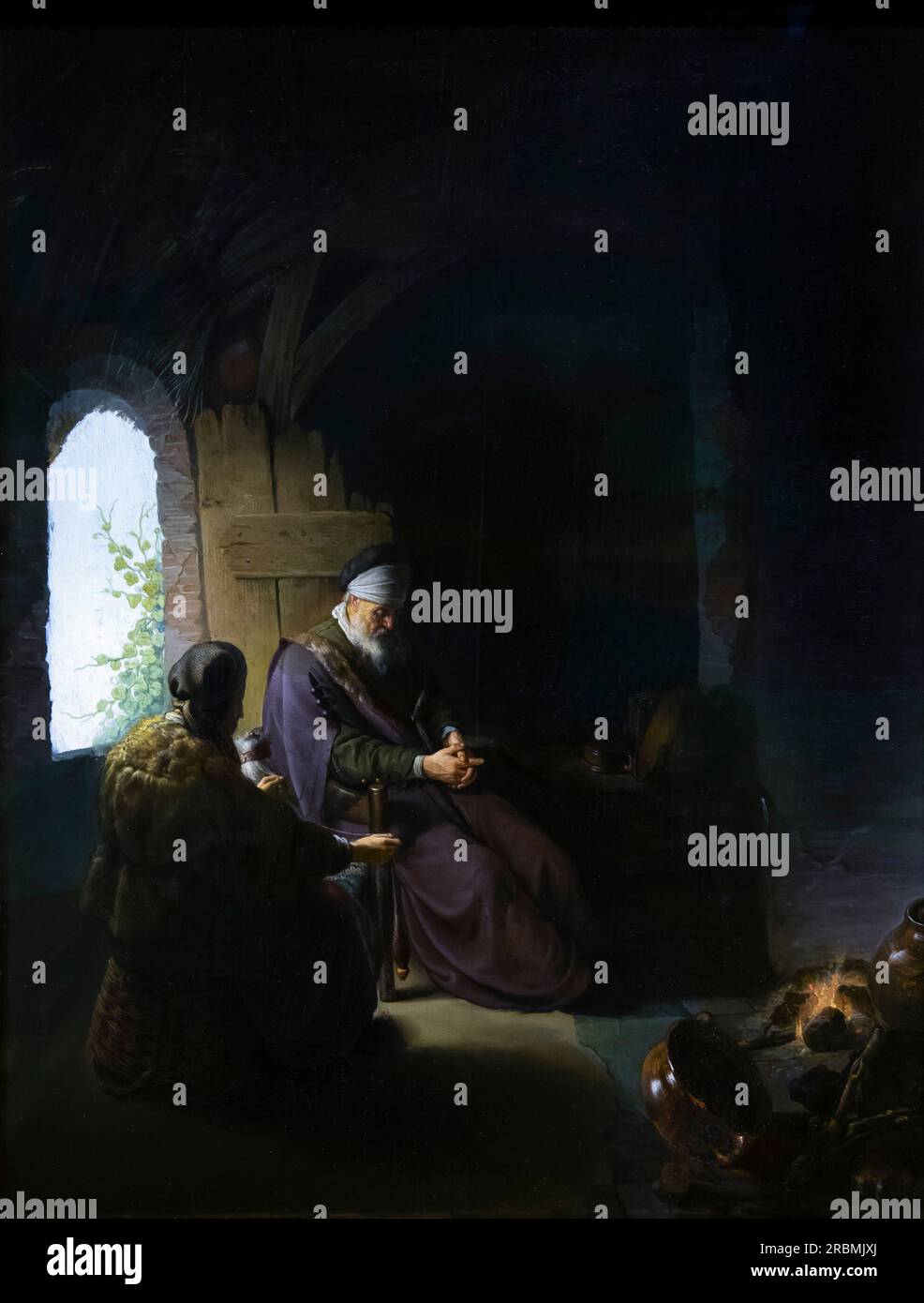 Anna and the Blind Tobit, Rembrandt, circa 1630 Stock Photo - Alamy