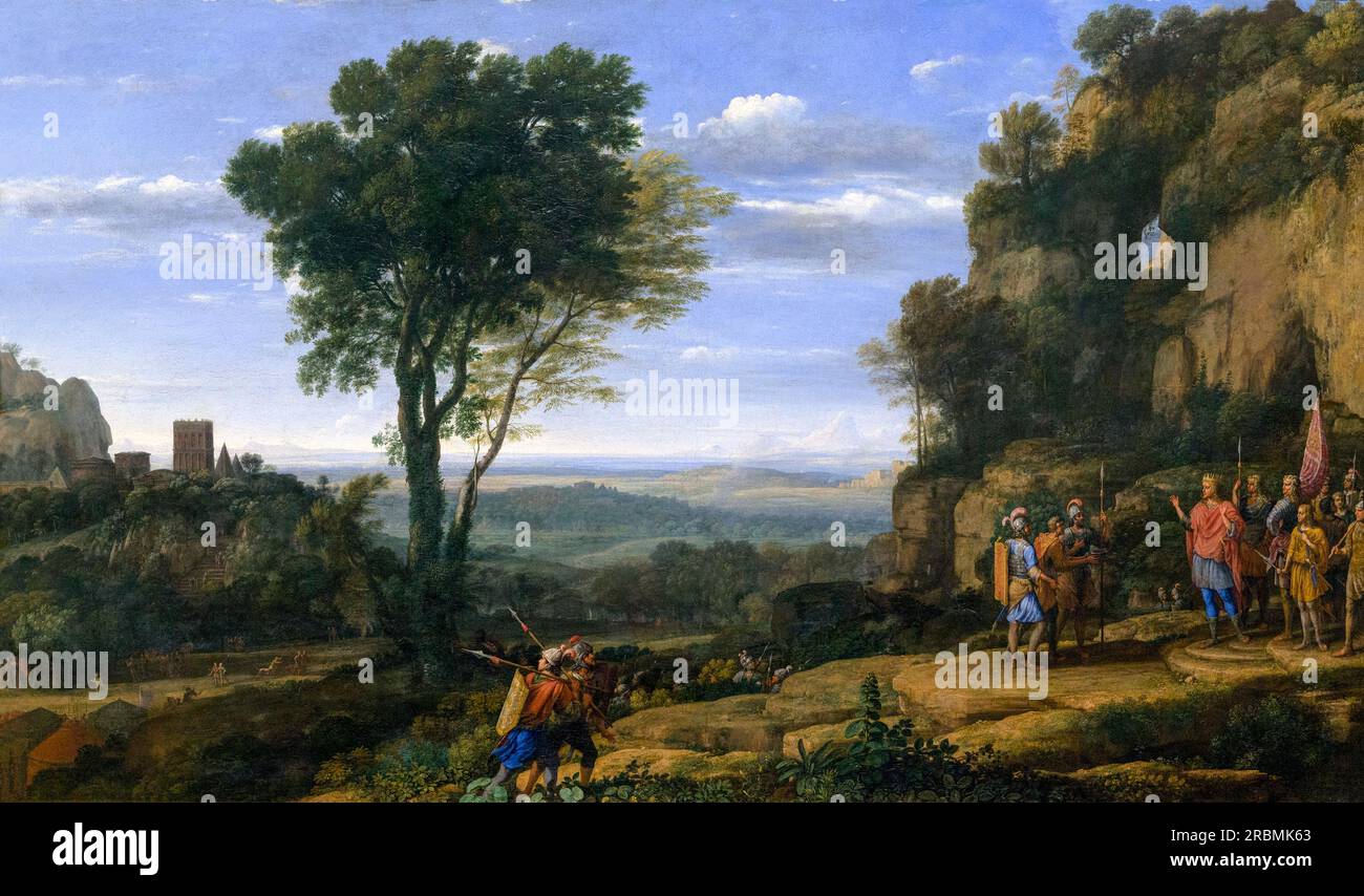 Landscape with David at the Cave of Adullam, Claude Lorrain, 1658 Stock ...