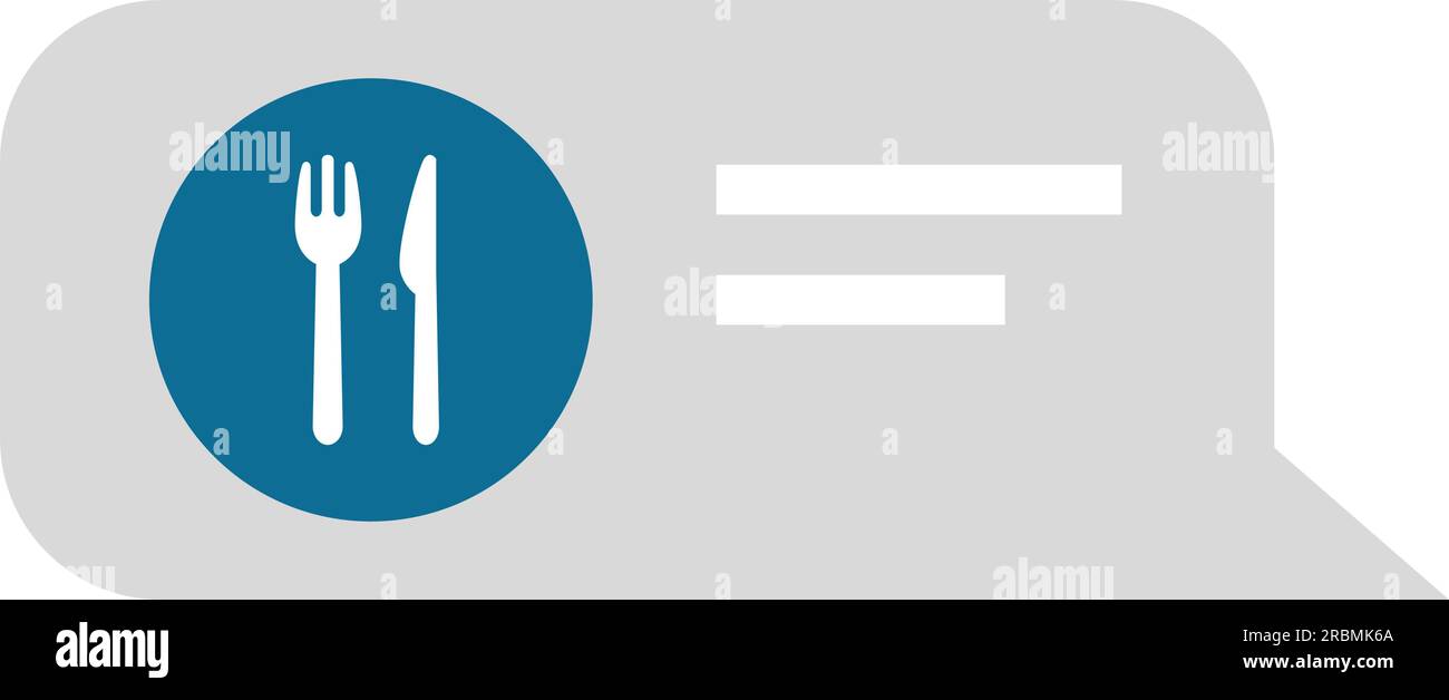 Speech bubble with restaurant icon and message: advertisement and ...