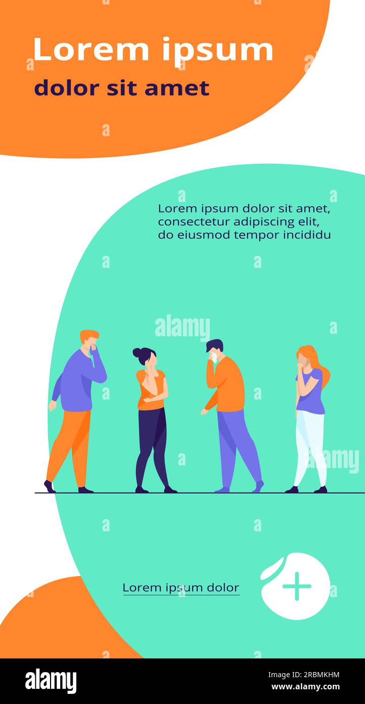 Group of sick people suffering from flu symptoms Stock Vector Image ...