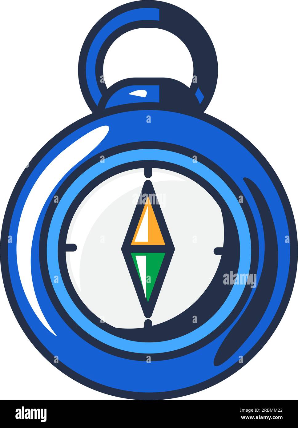 Round Magnetic Compass With North And South Arrow Choice Of Direction Movement And Decision Of