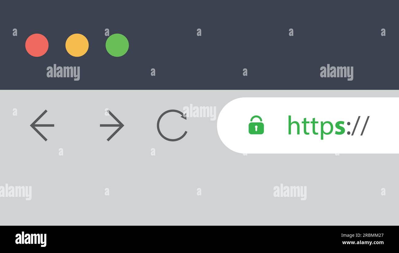 Browser Address Bar Showing Mandatory HTTPS Protocol. Secure Web ...