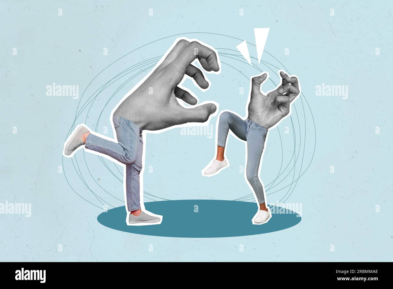 Abstract creative composite illustration photo collage of bodyless ...