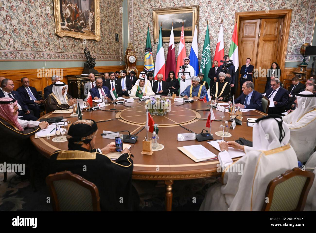 Russian Foreign Minister Sergei Lavrov meets with his counterparts of ...