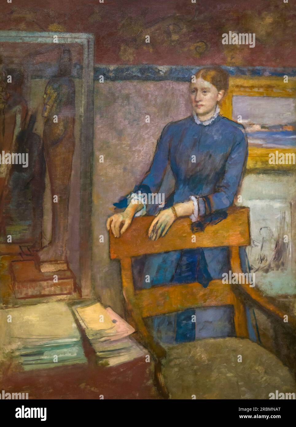 Helene Rouart in her Father's Study, Edgar Degas, circa 1886 Stock ...