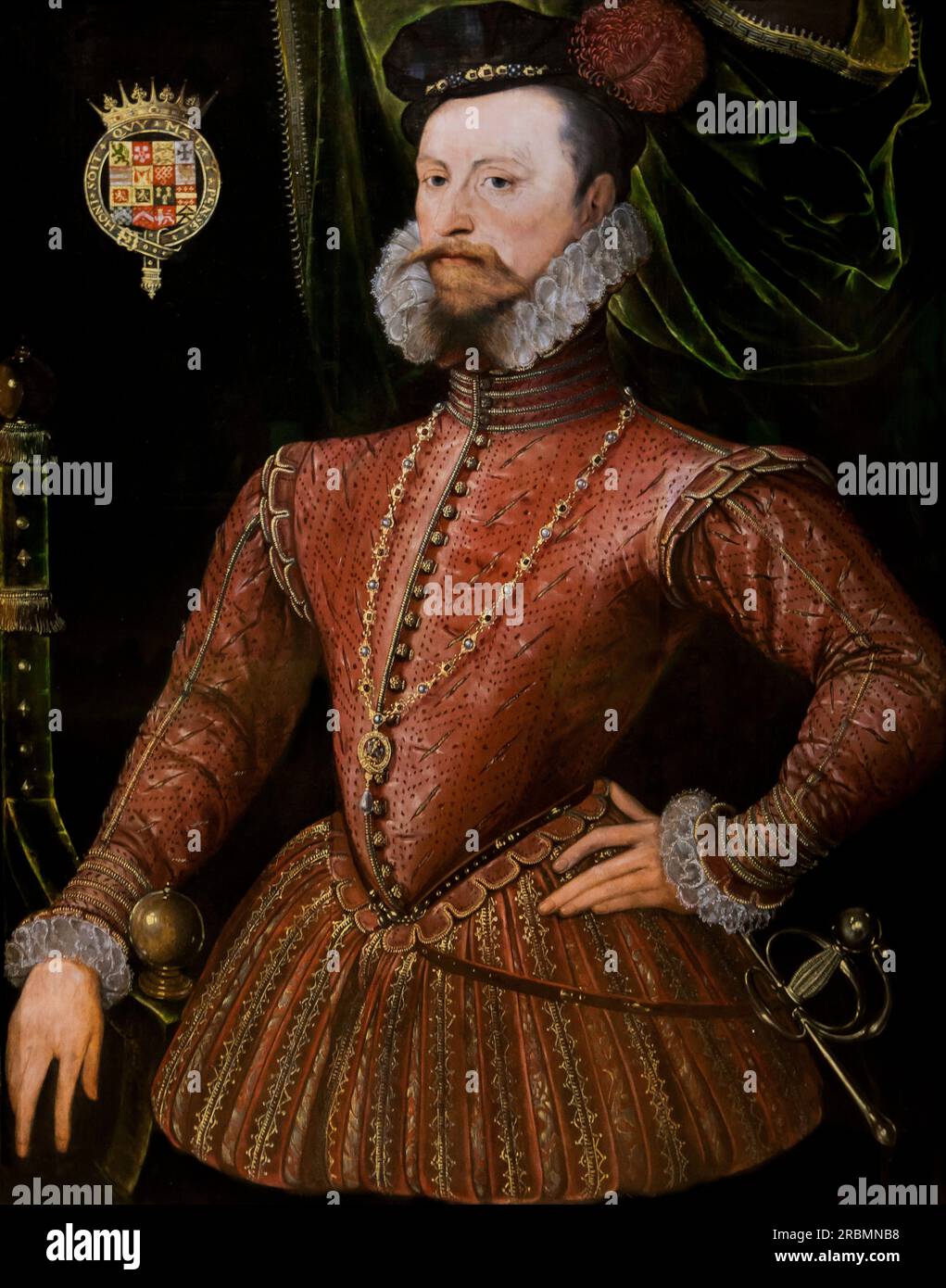 Robert Dudley, Ist Earl of Leicester, unknown artist, circa 1575 Stock ...