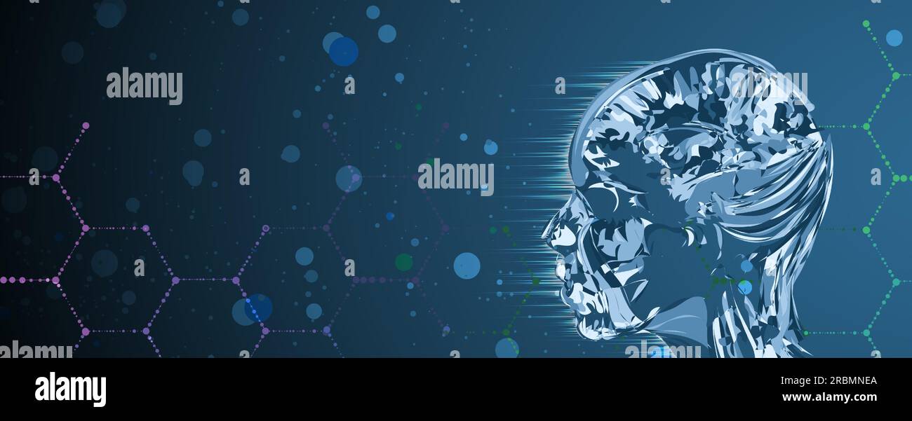 Conceptual technology illustration of artificial intelligence. Abstract ...