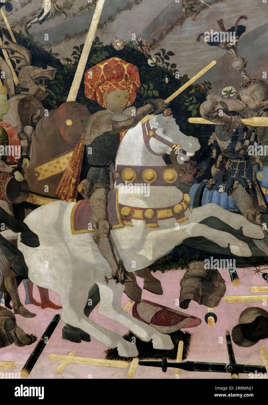 Battle of San Romano, Paolo Uccello, circa 1440, detail Stock Photo - Alamy