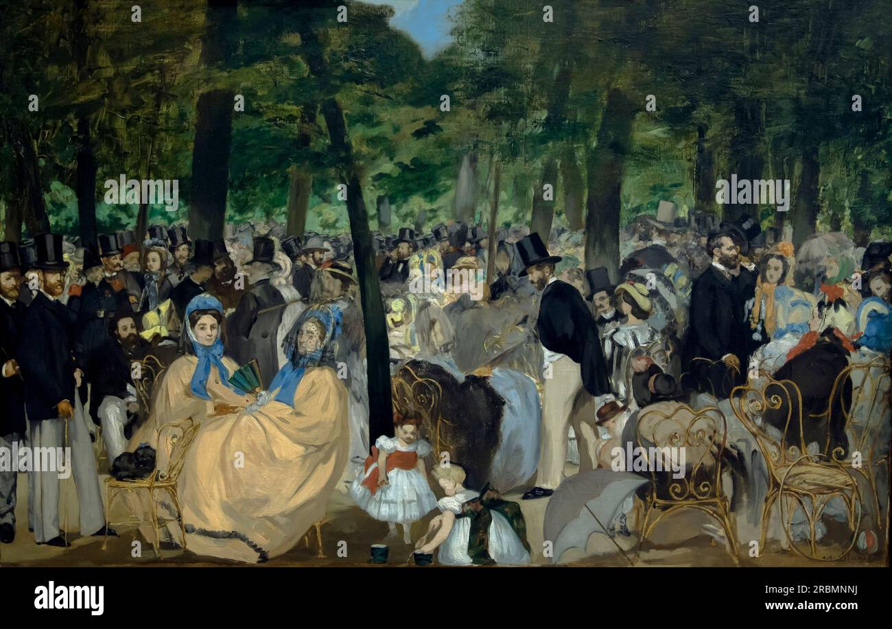Music in the Tuileries Gardens, Edouard Manet, 1862 Stock Photo - Alamy
